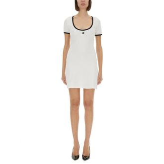 Courr&egrave;ges Logo-Detail Baumwoll-Minikleid - - Dresses - Damen - Wei&szlig; - L