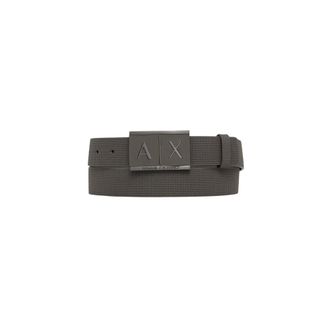 A|X Armani Exchange Ceinture en cuir textur&eacute; avec boucle logo grav&eacute; - Homme - Accessoires - Noir - Taille: 80 CM