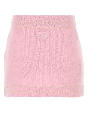 Prada Womens Pink Cashmere Mini Skirt Rosa Exterior: Gonne