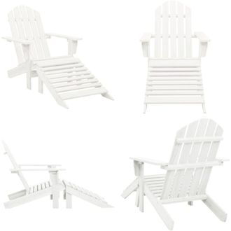vidaXL Gartensessel mit Fu&szlig;st&uuml;tze Holz Wei&szlig; - Gartensessel - Holzsessel - Outdoor M&ouml;bel - Gartenm&ouml;bel - Lounge Chair - Home & Living