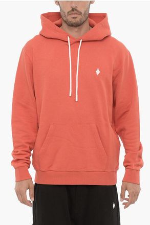 Marcelo Burlon Hoodie aus gebürsteter Baumwolle in Orange