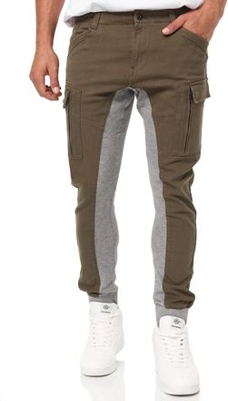 Indicode Herren Drogo Cargohose aus Baumwolle mit 5 Taschen | Freizeithose f&uuml;r M&auml;nner Army, S
