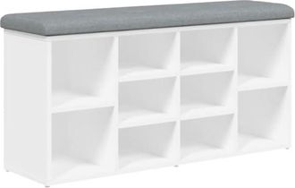 vidaXL Banc &agrave; Chaussures Blanc 102x32x50 cm Bois ding&eacute;nierie