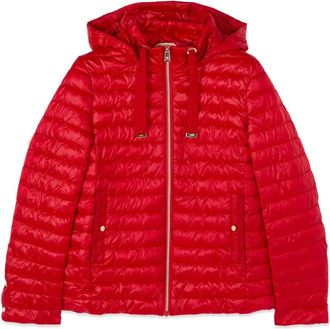 Oltre Femme, Vestes, Rouge, Taille: 38 FR Veste L&eacute;g&egrave;re &agrave; Capuche en Duvet