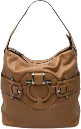 Ferragamo Sac port&eacute; &eacute;paule Pre-owned - Femme - Pre-owned - Brun - Taille: ONE Size