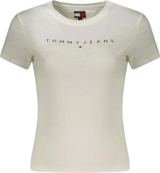 Tommy Hilfiger Femme, Tops, Blanc, Taille: 36 FR T-shirt ras du cou en coton
