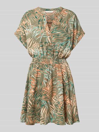 Apricot Minikleid mit Tunikakragen