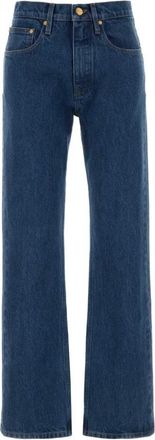 Jil Sander Femme, Jeans, Bleu, Taille: 38 FR Pantalon &Eacute;vas&eacute; en Denim