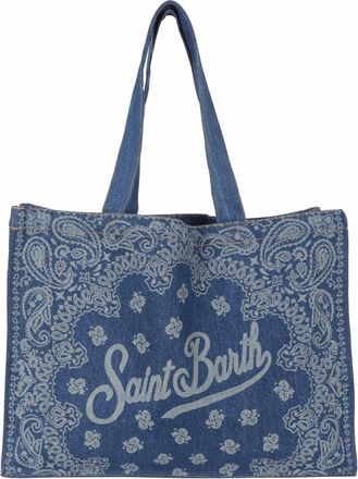 MC2 Saint Barth Femme, Sacs, Bleu, Taille: ONE Size Essential Denim Tote Bag