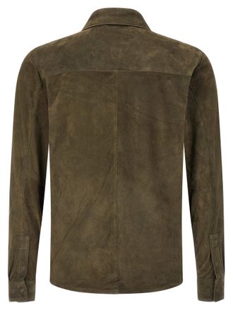 Giorgio Brato Suede Shirt Jacket - khaki