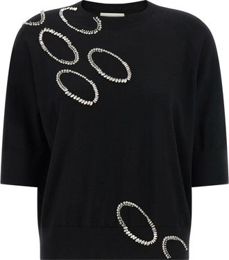 Dries Van Noten Femme, Pulls, Noir, Taille: 40 FR Tuan Fine Wool Sweater