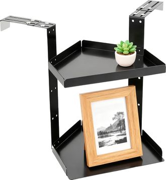 Generic Regalb&ouml;den | Organizer f&uuml;r mit 2 Ebenen, Organizer f&uuml;r Innenr&auml;ume mit Verstellbarer H&ouml;he und Haken, f&uuml;r Badezimmer, Ecke, B&uuml;ro, K&uuml;che, Wand, Schlafzim