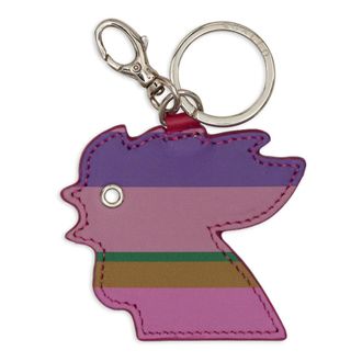 Gallo Gallo, unisex, Accessoires, Multicolore, Taille: ONE Size Porte-clés unisexe violet en forme de tête de coq avec des rayures multicolores