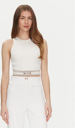 Elisabetta Franchi Top TK-39S-51E2 Weiß Slim Fit