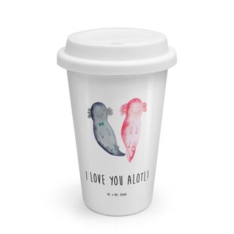 Mr. & Mrs. Panda To Go Becher Axolotl Liebe - Geschenk, Kaffee Thermobecher, Freund, Thermobecher Kaffee, Heiratsantrag, Liebesgeschenk, Hocheitstag