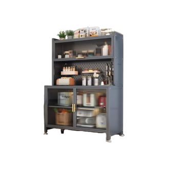 Generic Sideboard, ger&auml;umiger Schrank aus kaltgewalztem Stahl, mit Durchf&uuml;hrungen for die elektrische Verkabelung und transparenten Schrankt&uuml;ren, geeignet for