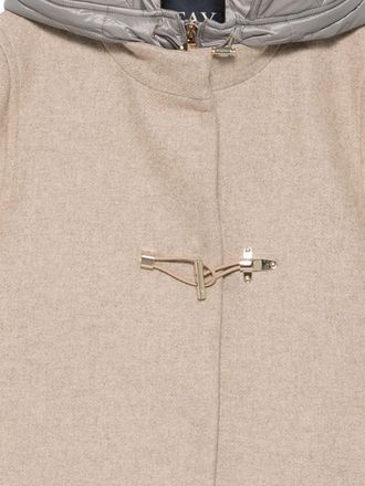 Fay Wool Hooded Cape - Beige