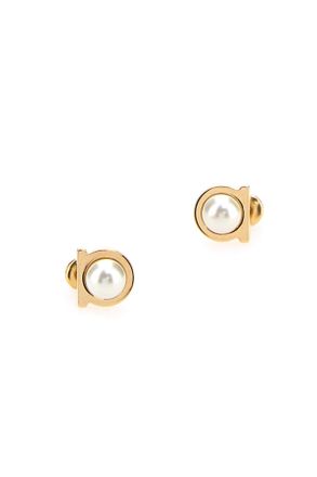 Ferragamo Womens Stud G Pearl Studgancioperlacreamorogio Other Fibres Earrings