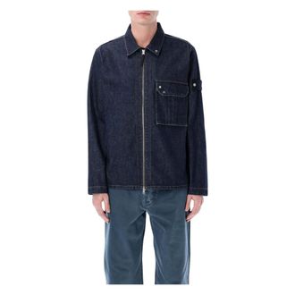 Stone Island Homme, Vestes, Bleu, Taille: XL Surchemise en denim