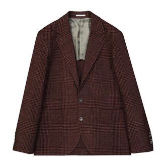 Brunello Cucinelli Homme, Vestes, Rouge, Taille: M Veste en Laine Tartan