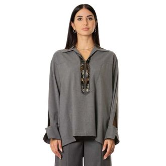 Simona Corsellini Femme, Blouses et Chemises, Gris, Taille: 44 FR Blusa ampia