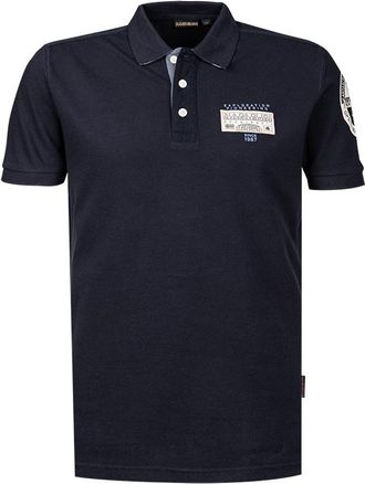 Napapijri Herren Polo-Shirt blau Baumwoll-Piqué