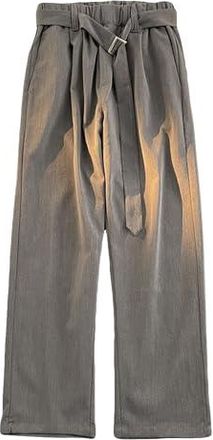 Generic Pantalon habill&eacute; ample et droit pour homme - Taille &eacute;lastique - Pantalon de surv&ecirc;tement l&eacute;ger, gris, XXL