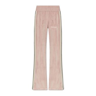 Palm Angels Femme, Pantalons, Rose, Taille: 38 FR Logo Flare Chenille Track Pants