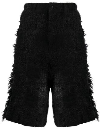 Comme Des Gar&ccedil;ons short en laine &agrave; peau lain&eacute;e artificielle - Noir