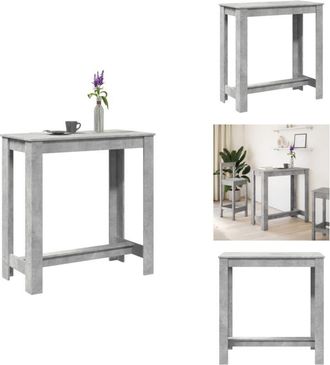 vidaXL Table de bar gris b&eacute;ton 102x50x103,5 cm bois ding&eacute;nierie - Table De Bar - Tables De Bar - Table De Pub - Table De Bar De Cuisine