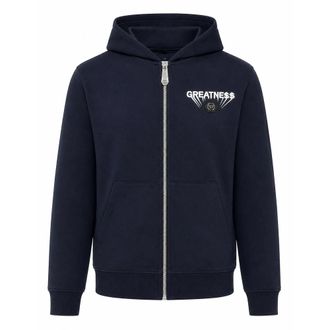 Philipp Plein Fleece Zip Hoodie Greatness - - Sweatshirts & Hoodies - Herren - Blau - S