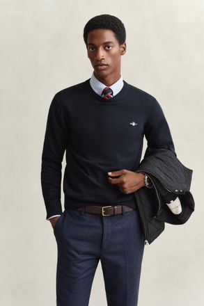 GANT Herren Rundhalspullover aus Baumwolle (XXXL) EVENING Blau