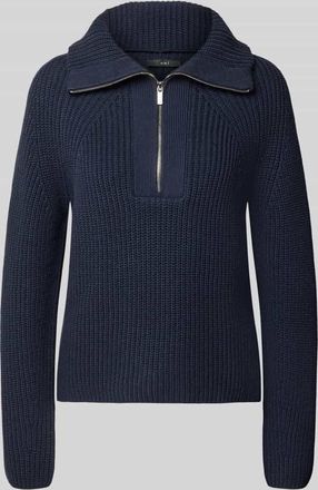 Oui Regular Fit Troyer aus Baumwoll-Mix