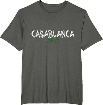 Casablanca Unisex T-Shirt Schwarz S Klassisch Halbarm Crew-Ausschnitt