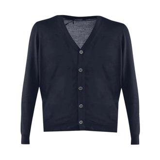 Drumohr Merino V-Ausschnitt-Cardigan - - Knitwear - Herren - Blau - XL