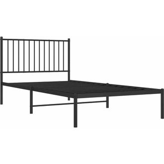 vidaXL Bettgestell mit Kopfteil Metall Schwarz 100x200 cm vidaXL
