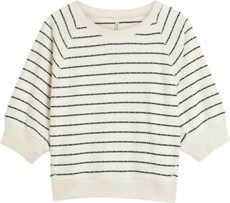 Summum Femme, Sweatshirts et sweats &agrave; capuche, Beige, Taille: 44 FR Jersey Striped Sweat