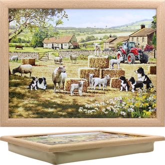 Lesser & Pavey Macneil Studios Knietablett mit gepolstertem Kissen, geeignet für Getränke, Lebensmittel, Frühstück und Laptop, schönes Design für Zuhause und Büro