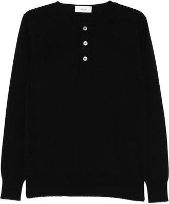 Lardini sweat à col boutonné au dos - Noir