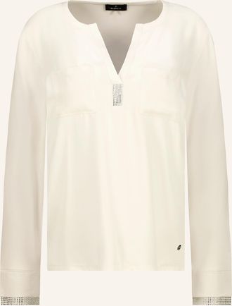 Monari Monari Blusenshirt Im Materialmix Mit Schmucksteinen weiss