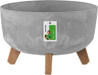 Prosperplast DGRL300LE Blumentopf mit Füßen 17,5 x Ø 28,5 cm Blumentopf Betonoptik Gracia Grau