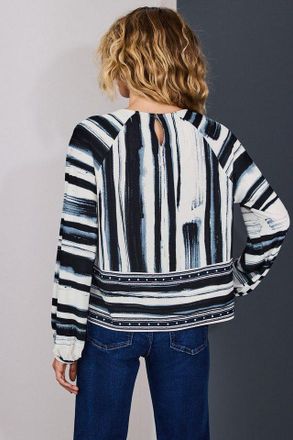 Next Langarmbluse Lang&auml;rmelige Bluse mit Drehdetail am Ausschnitt (1-tlg)