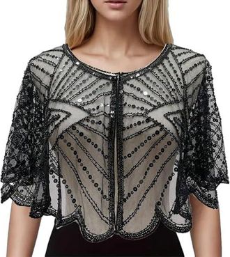 Generic Ch&acirc;le en dentelle pour femme, robe formelle ch&acirc;le | Robe de soir&eacute;e capelet en dentelle pour costume, cosplay, rendez-vous, bal masqu&eacute;, bal, mariage, e