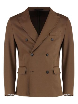 Paolo Pecora blazer &agrave; boutonni&egrave;re crois&eacute;e - Marron