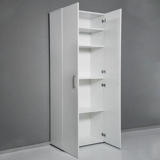 Composad Armoire de salon polyvalente 5 compartiments design moderne en blanc KimSpace 5WS
