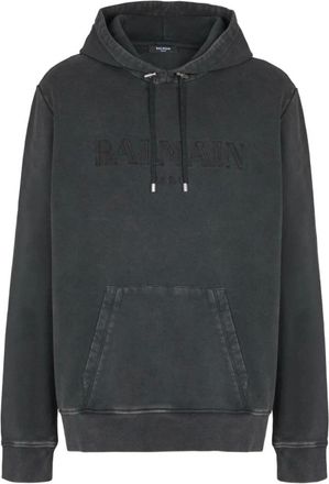 Balmain Homme, Sweatshirts et sweats &agrave; capuche, Gris, Taille: L Sweat &agrave; capuche vintage brod&eacute;