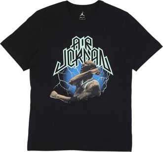 Nike Jordan Graphic T-Shirt Schwarz | Mint Foam Kurzarm - - Sport - Herren - Schwarzk - L