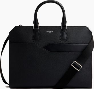 Le Tanneur Dünne Aktentasche Gaston aus genarbtem Kreuzleder 15-Zoll