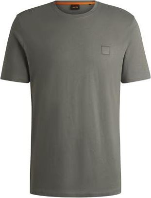 BOSS Hommes Tales T-Shirt en Jersey de Coton avec Patch logoté
