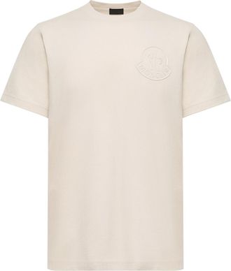 Moncler Moncler T-shirt En Coton &Agrave; Logo Tridimensionnel, Homme, Blanc, Taille: 3xl